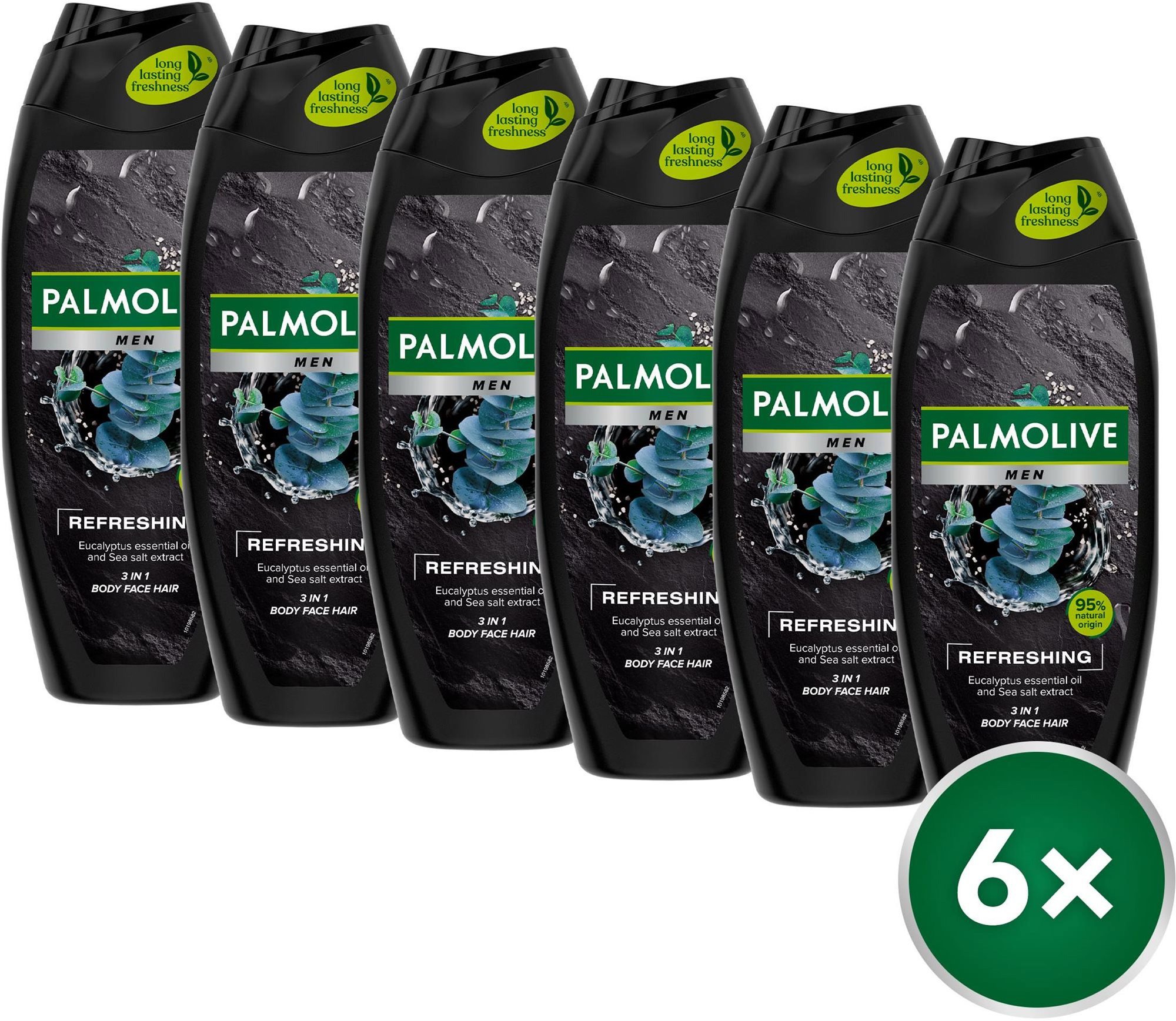 Palmolive For Men Refreshing 3in1, 6 × 500 ml tusfürdő - férfiak számára