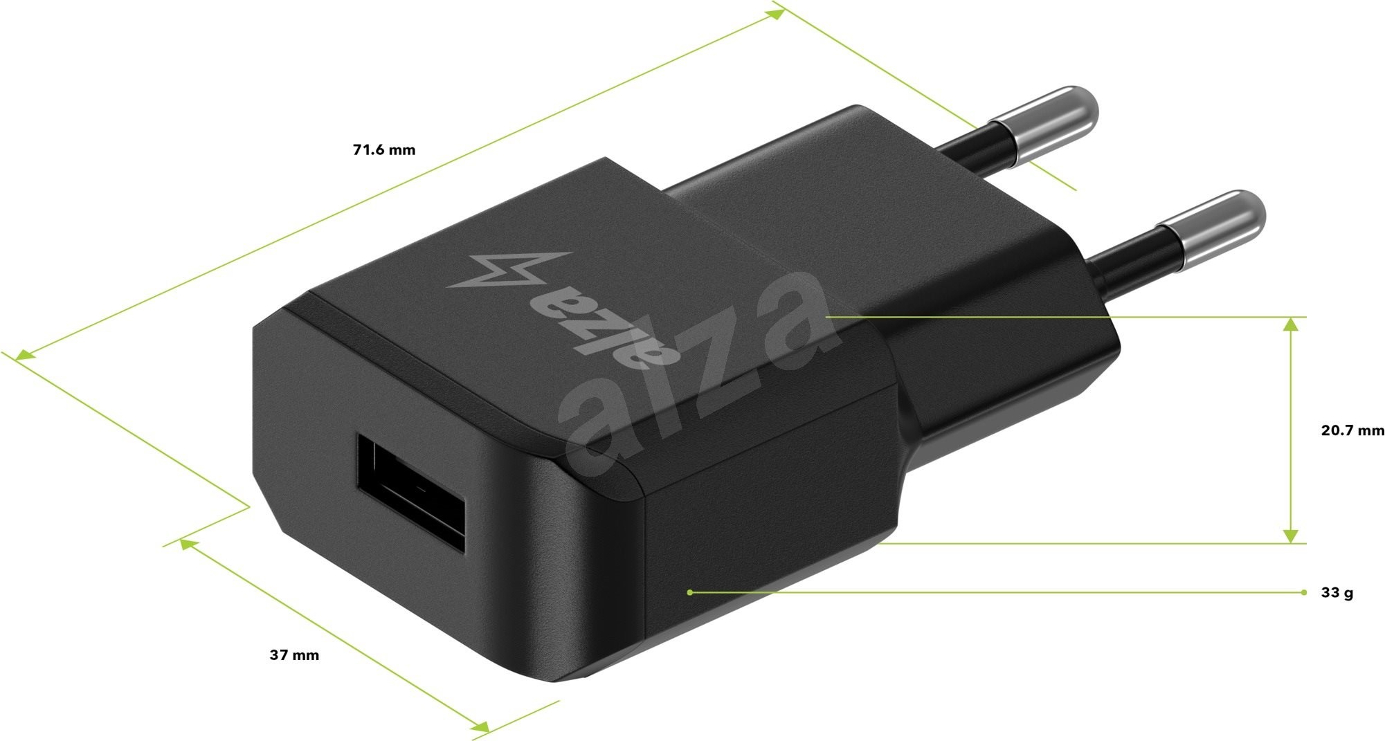 AlzaPower Smart Charger 2,1A fekete - Hálózati adapter | Alza.hu