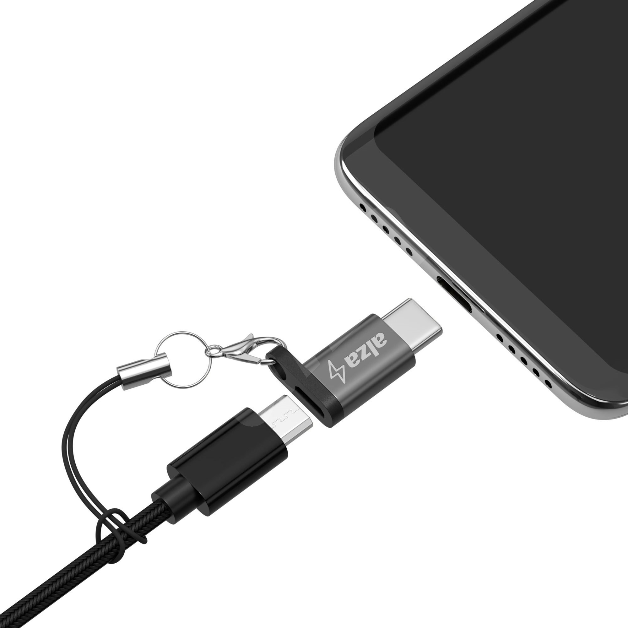 AlzaPower Keychain Micro USB - USB-C - Átalakító | Alza.hu