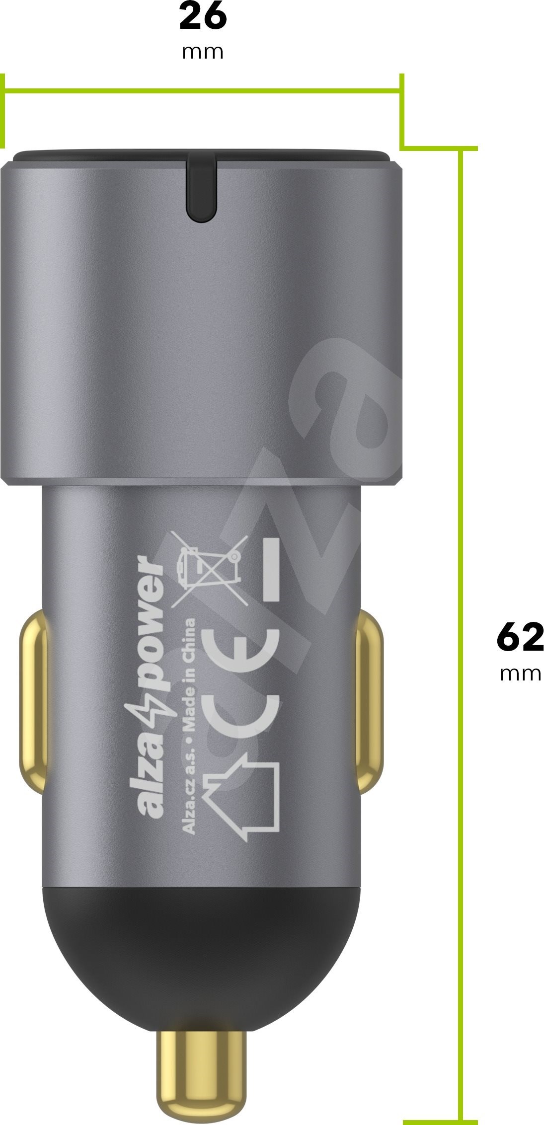 AlzaPower Car Charger P550 USB + USB-C Power Delivery szürke 6 590 Ft ...