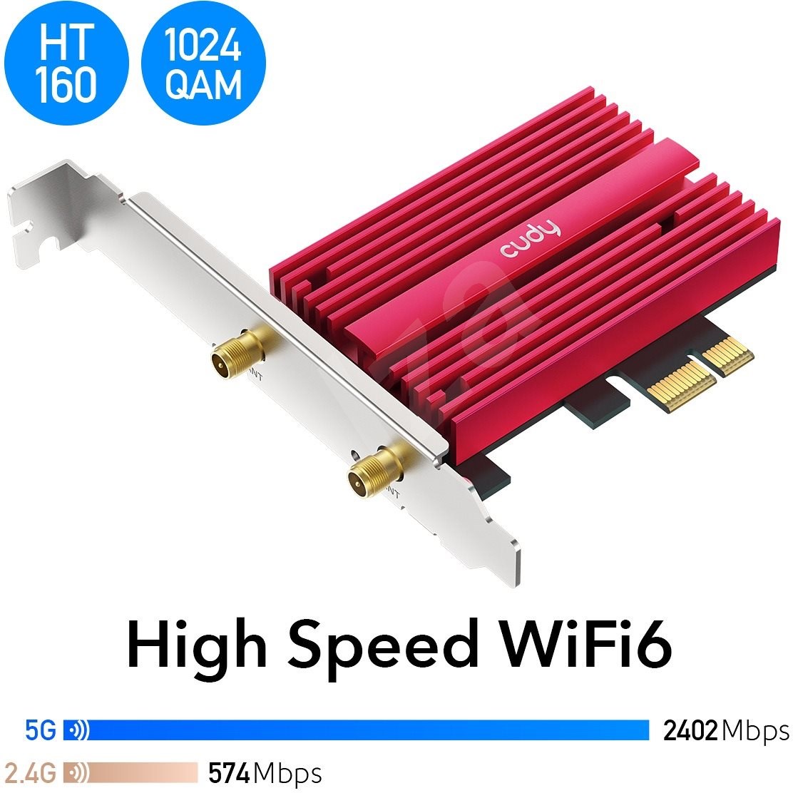 CUDY AX5400 Wi-Fi 6E PCI Express PCI Adapter - Wifi hálózati kártya ...