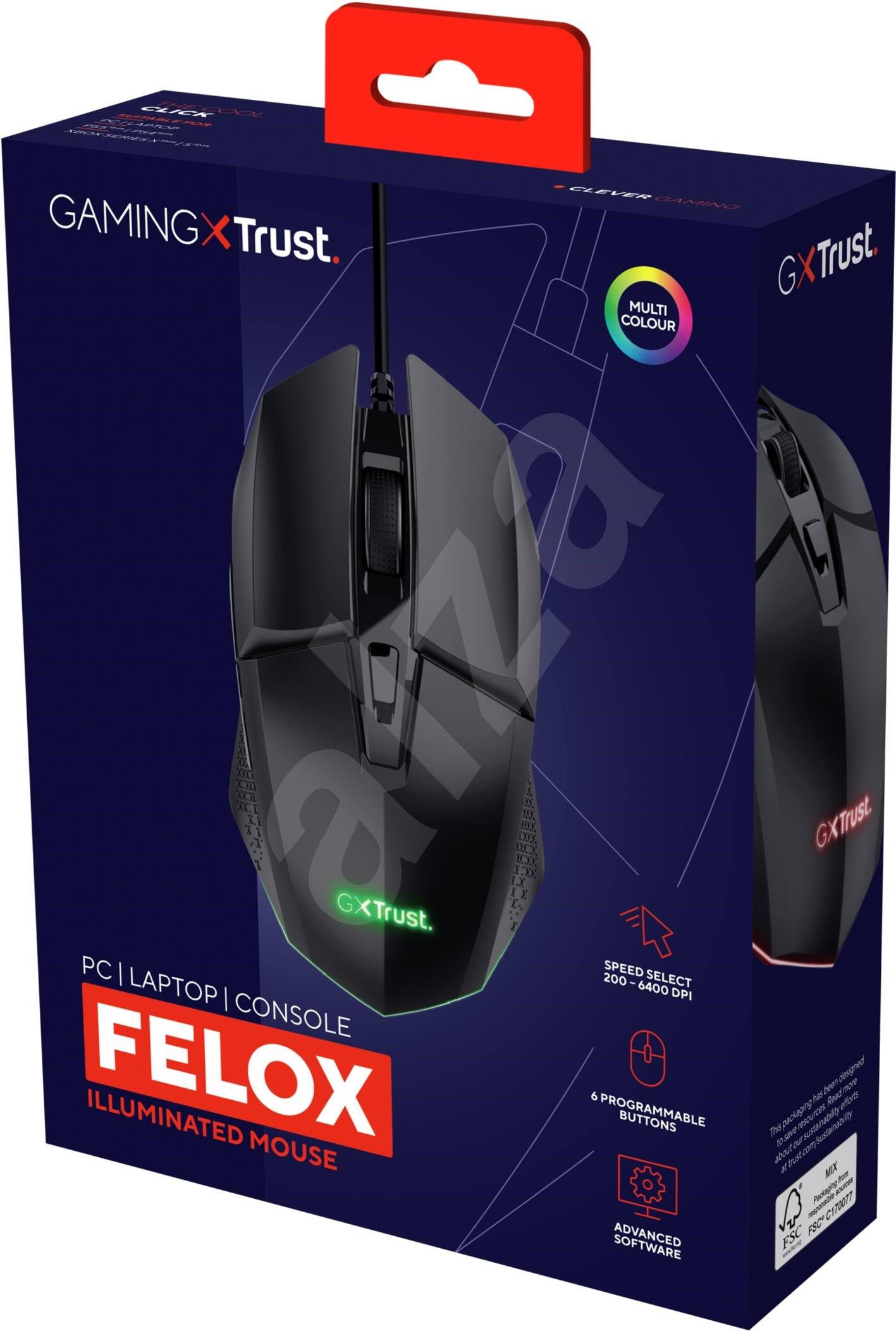 Trust GXT109 FELOX Gaming Mouse Black - Gamer egér | Alza.hu