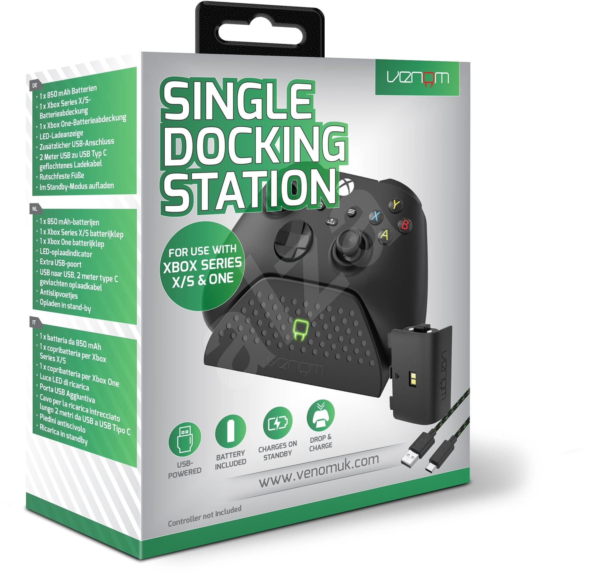 VENOM VS2880 Xbox Series S/X & One Black Single Docking Station + 1 ...